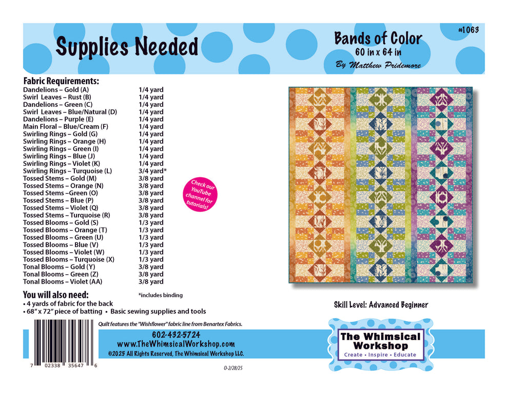 Bands of Color Quilt Pattern by Matthew Pridemore | Wishflower ...