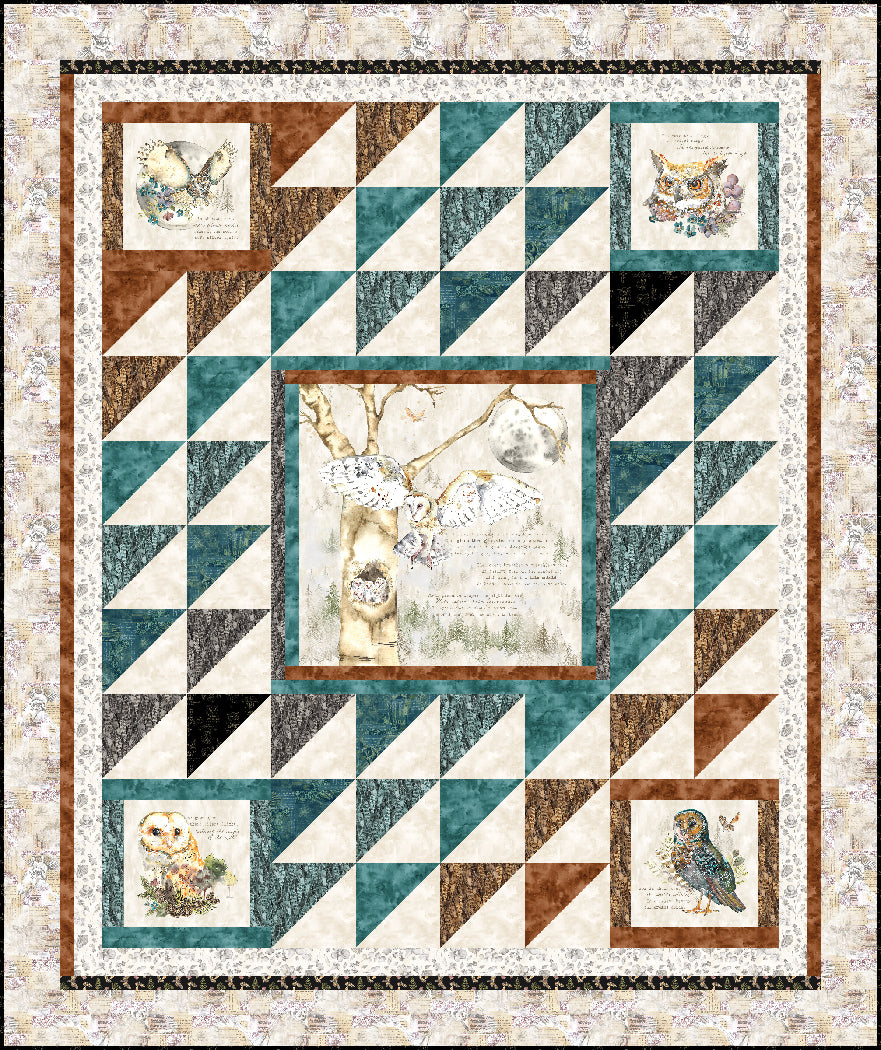 Feathered Grace Quilt Pattern by Matthew Pridemore | Owl Quilt with ...