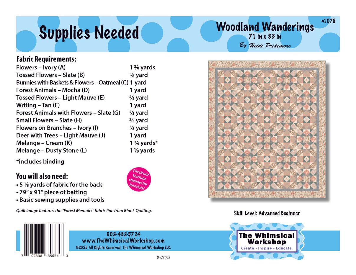 Woodland Wanderings Quilt Pattern by Heidi Pridemore | Forest Memories ...